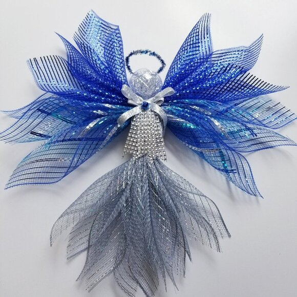 Hand Crafted | Holiday | Christmas Angel Angel Wreath Angel Tree Topper ...